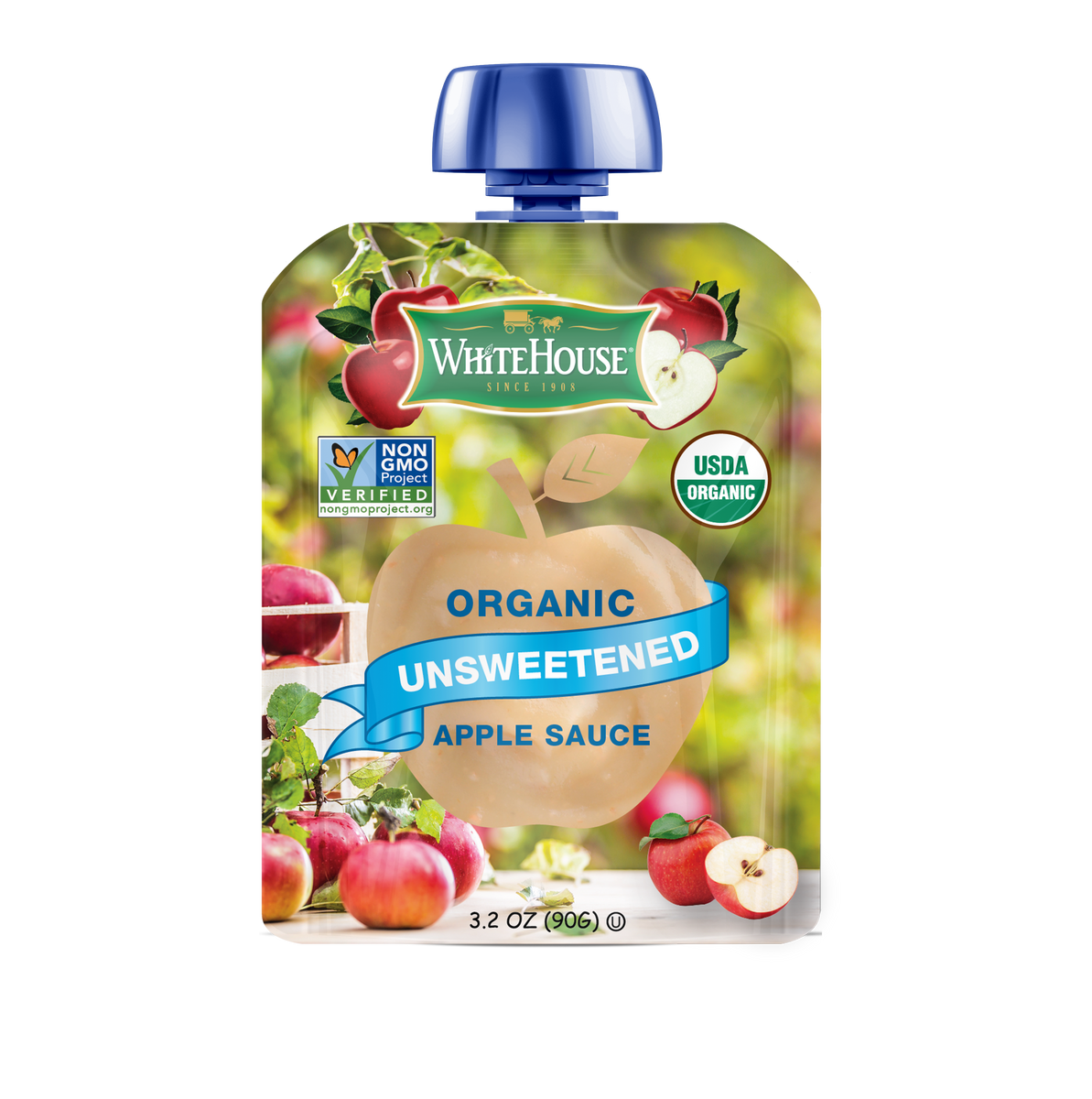 12 pack - ORGANIC Unsweetened Apple Sauce Pouches – White House Foods ...